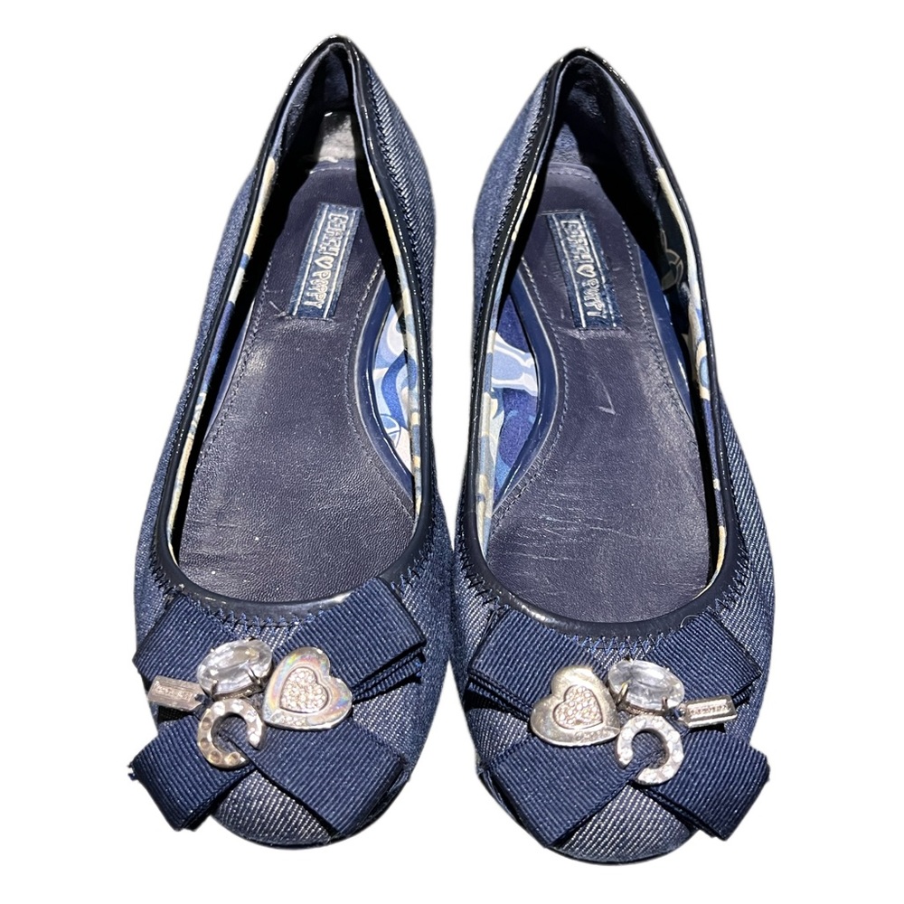 Coach Poppy Caper Navy Blue Ballet Flats - Gem